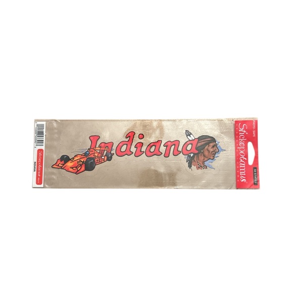 Accents | Indiana Sticker With Race Car And Native American Design ...